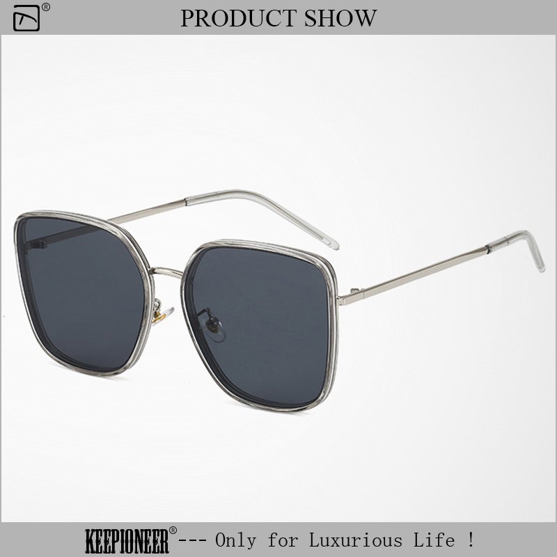 Rectangle Sunglasses Ladies Black Aviator Designer Oversized